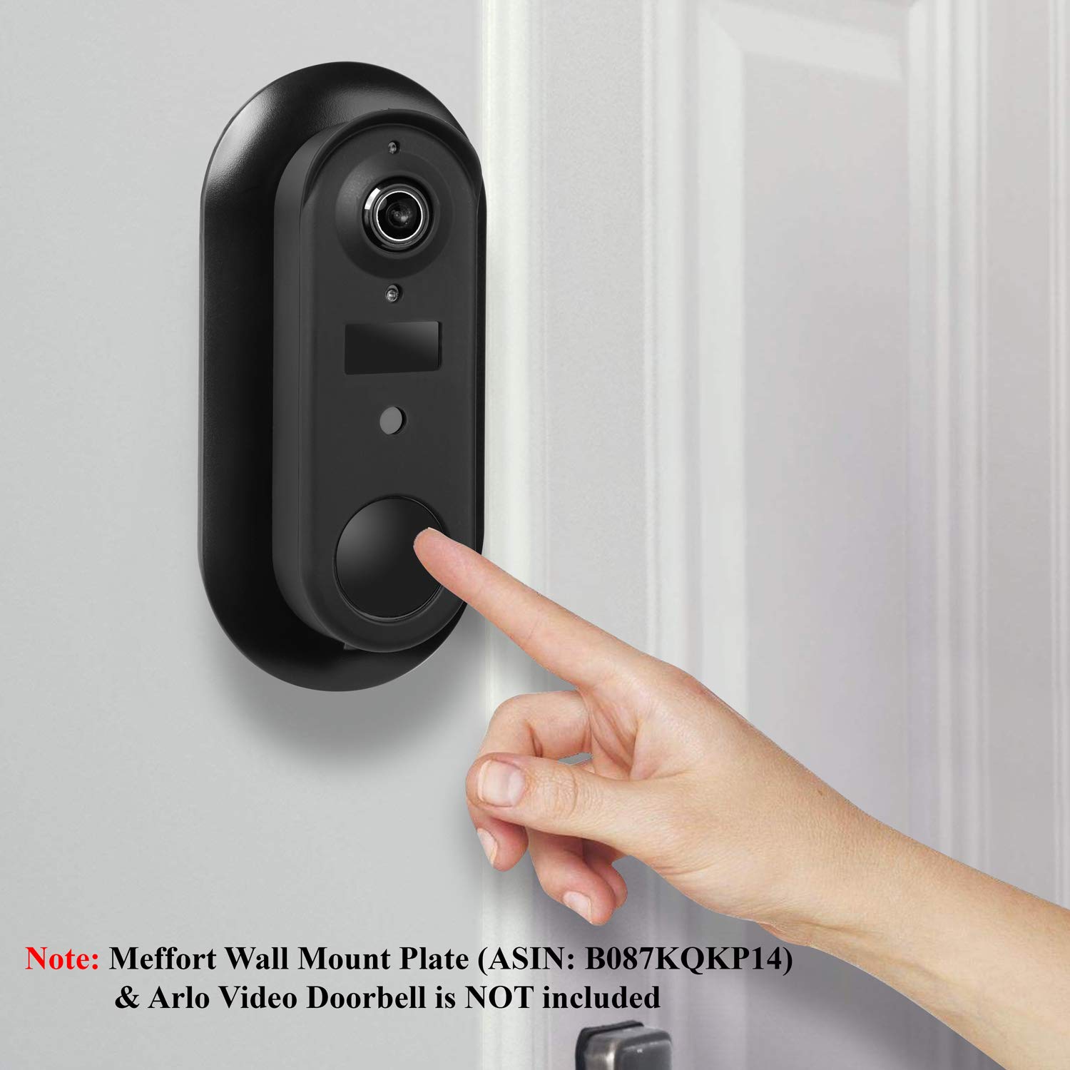 Silicone Skin Case Cover Sun Glare, UV & Weather Rain Protection Skins Cover Compatible with Arlo Essential Video Doorbell Wired - Black (1 Pack)