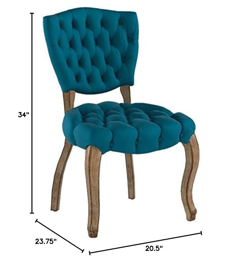 Christopher Knight Home Bates Tufted Velvet Fabric Dining Chairs, 2-Pcs Set, Dark Teal