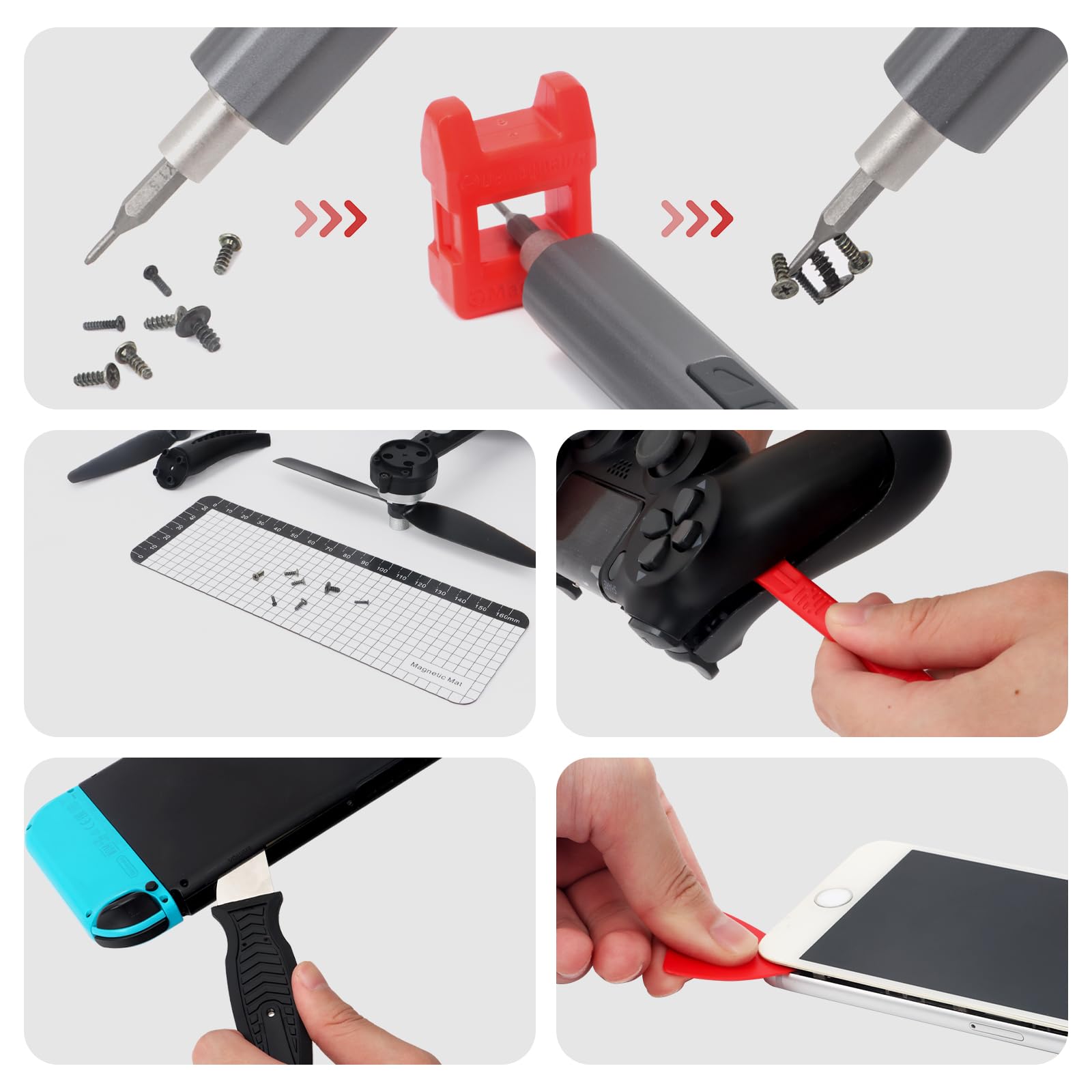 SHARDEN Mini Electric Screwdriver 3.7V Electric Precision Screwdriver Set, 52 in 1 Mini Power Screwdriver Cordless, S2 Steel Magnetic Electronic Repair Tool for PC Computer Laptop Phone Watch Jeweler