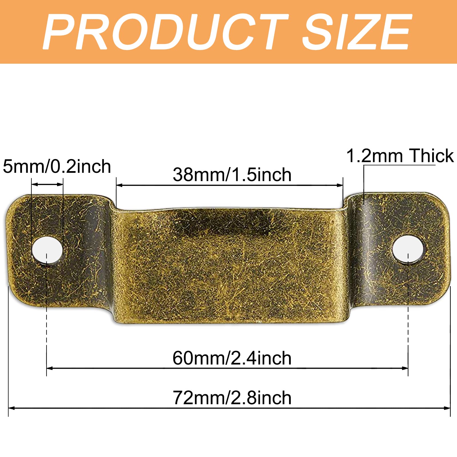 8PCS Small Metal Tape Measure Holder Clip Measuring Tape Belt Holder Occidental Measure Holster with Rivets for Drill Leather Pocket Tool, Bronze