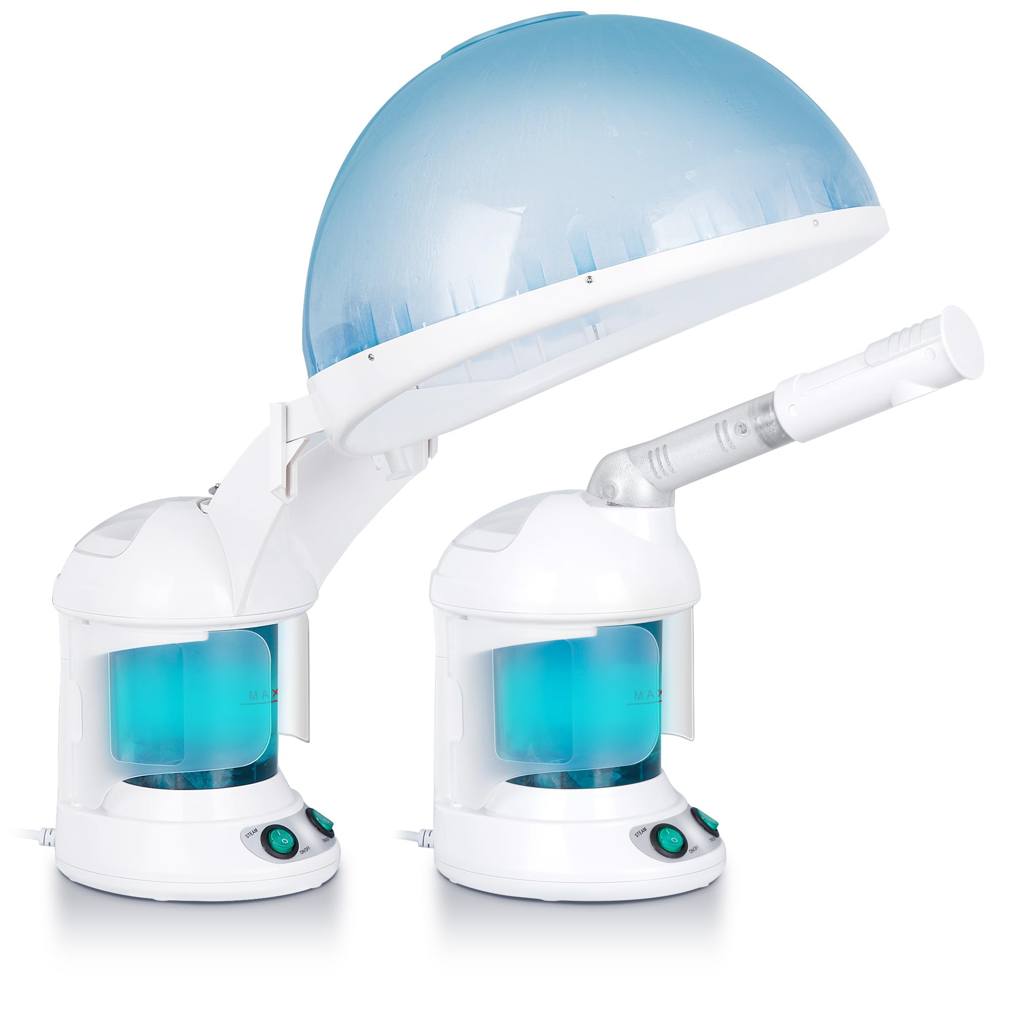 SUPER DEAL Hair Steamer PRO 3 in 1 Multifunction Ozone Facial Steamer with Bonnet Hood Attachment, Hair Therapy & Face Steamer for Personal Care Use at Home or Salon