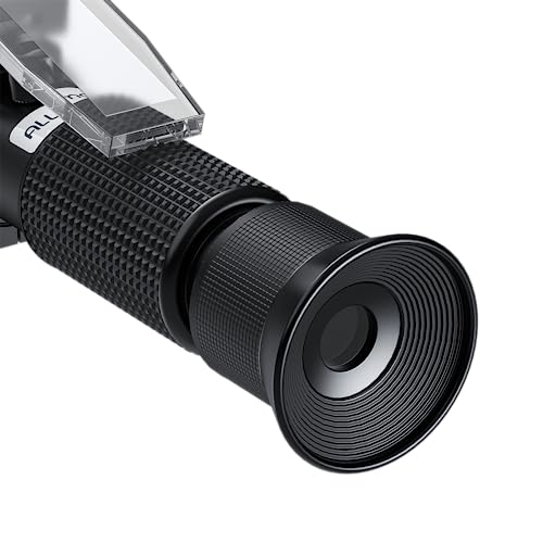 ALLmeter Grape Wine Refractometer Brix Alcohol Refractometer for Grape Wine Brewing Measure Sugar Content & Predict Alcohol Degree Dual Scale of 0-40% Brix & 0-25% vol Alcohol for Brewing Winemaking