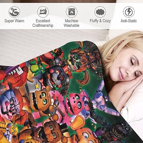 Five Nights Throw Blanket for Kids Boys Adult Flannel Blanket Soft Warm Plush Bedding for Decorate The Room 50"x40"
