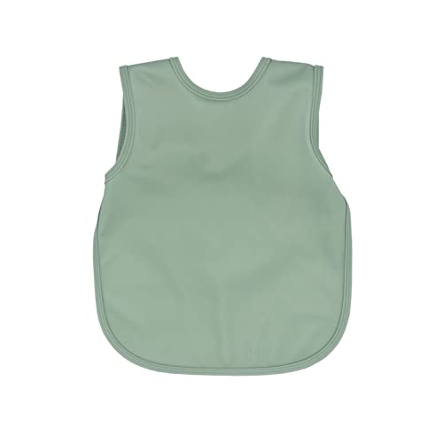 BapronBaby Minimalist Sage Bapron - No Neck Tie Safer Bib for Baby & Toddler - Soft Waterproof Stain Resistant - Machine Washable - Sz Baby/Toddler 6m-3T