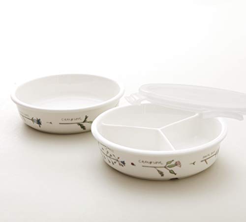 RACHEL BARKER Meadow Flower Porcelain Serve and Store Airtight Container Mix Set of 2, 14oz (BOWL)