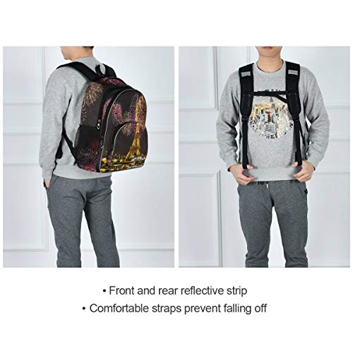 ALAZA Paris Eiffel Tower Light School Backpacks Travel Laptop Bags Bookbags for College Student