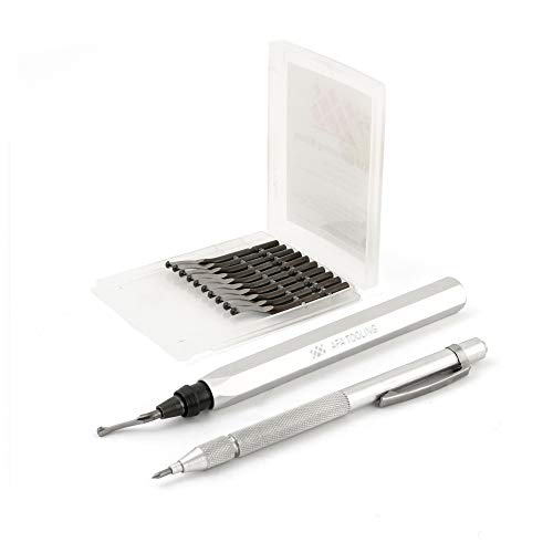 AFA Tooling - Deburring Tool with 11 High Speed Steel Blades and Tungsten Carbide Scribe - Works on Metal, Resin, PVC Pipes, Copper, Plastic and 3D Printed Edges - Plumbing & 3D Printing Tool