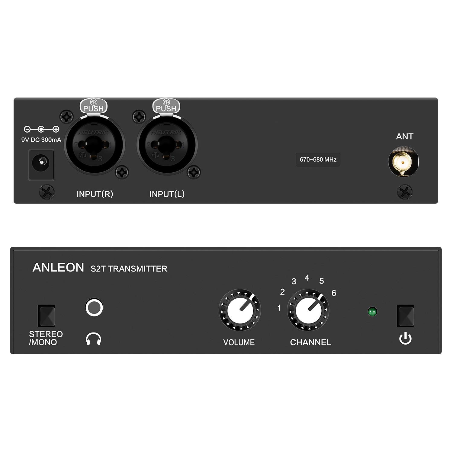 ANLEON S2 UHF Stereo Wireless Monitor System in-Ear System IEM (526-535Mhz)