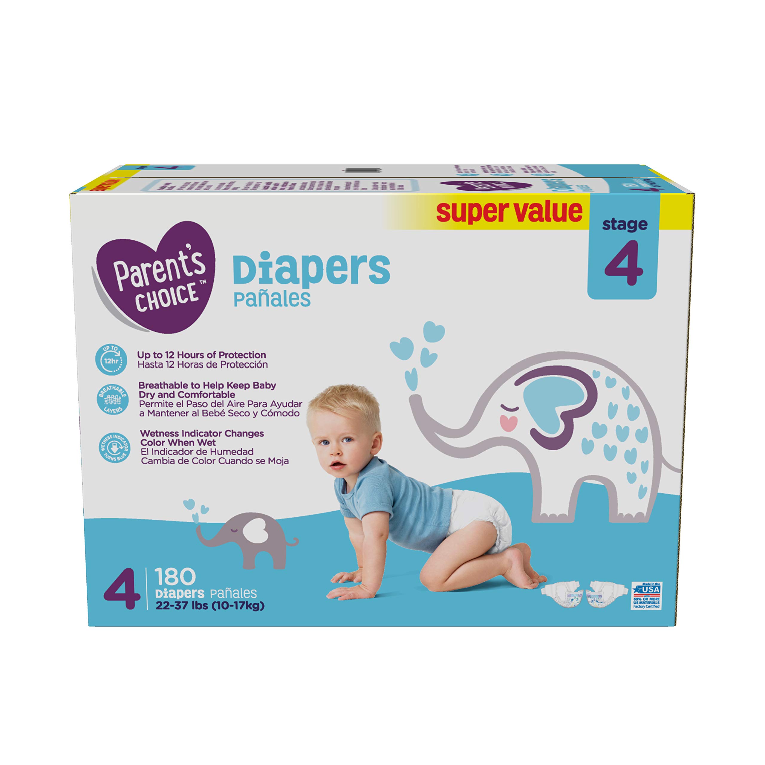 Parent's Choice Diapers, Size 4 180 Ct