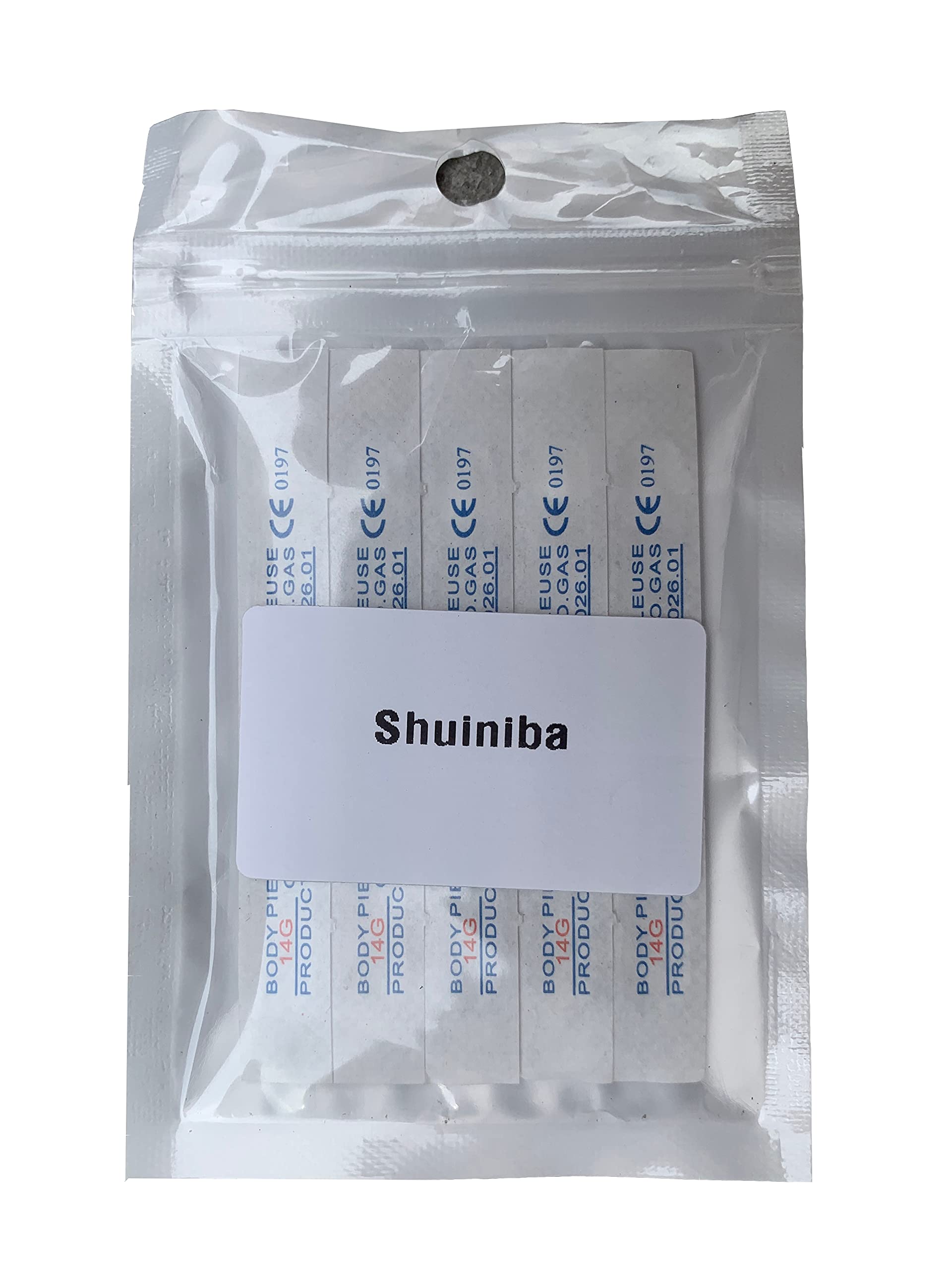 Shuiniba 14G 5 Pieces Body Ear Navel Nose Lip Nipple Piercing Needles