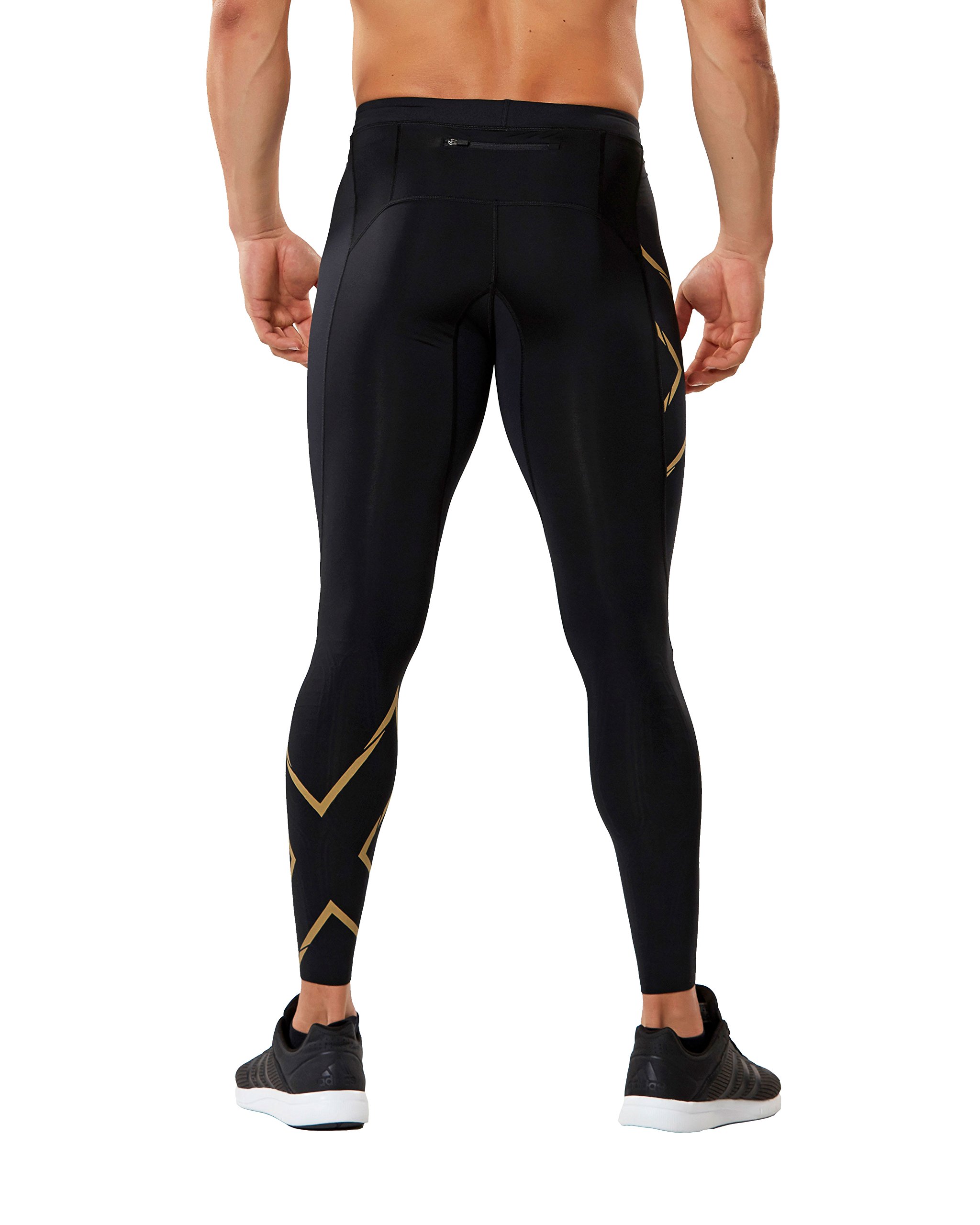 2XU Men's MCS Run Compression Tights (Black/Gold, X Large)