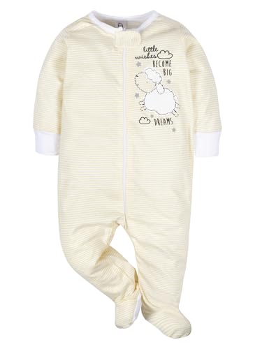 Gerber Unisex Baby 4 Pack Sleep 'N Play Footie Sheep 3-6 Months