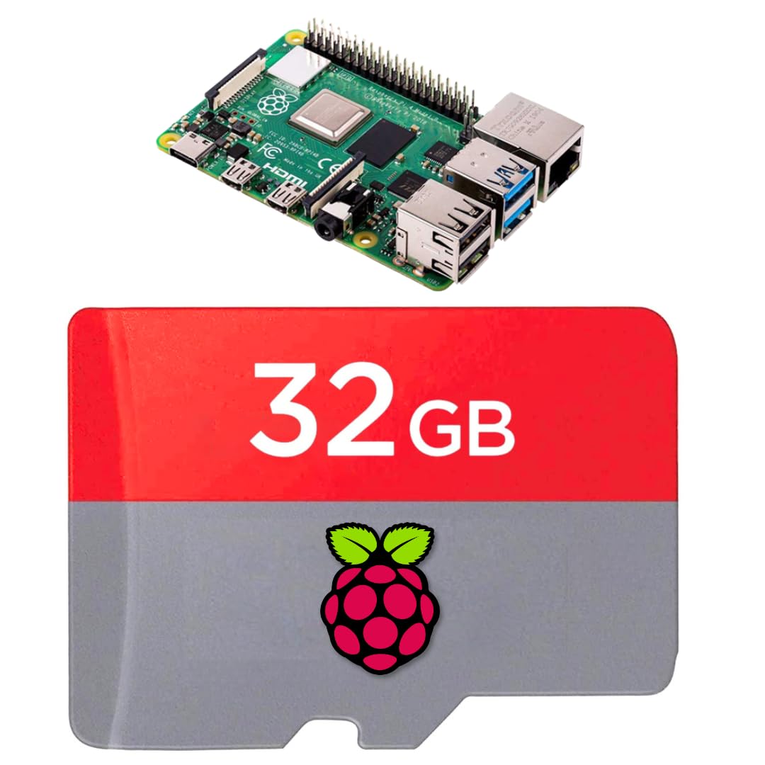 STEADYGAMER - 32GB Raspberry Pi Preloaded (Noobs) SD Card | 4, 3B+ (Plus), 3B, 2, Zero Compatible with All Pi Models