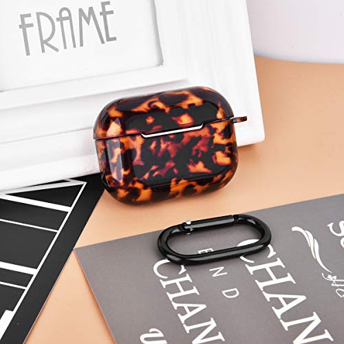 AirPods Pro Case AIRSPO Clear Case for AirPods Pro Charging Case Soft TPU Airpod Pro Protective Case 2019 with Keychain Airpods Pro Protective Cover Skin(Tortoiseshell)