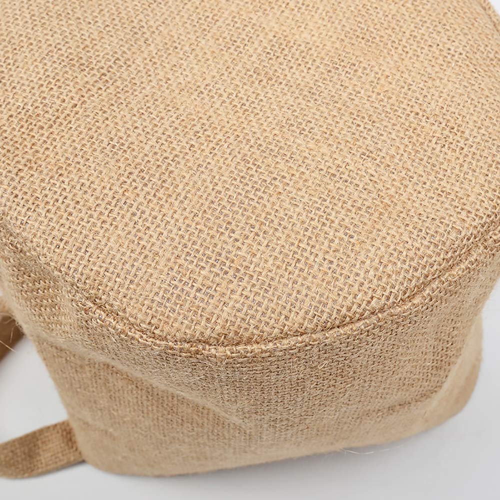 KEFAN 3 Pack Easter Bunny Baskets Jute Burlap Easter Bags with Ears Stand Up 8 x 8 x 9 Inch