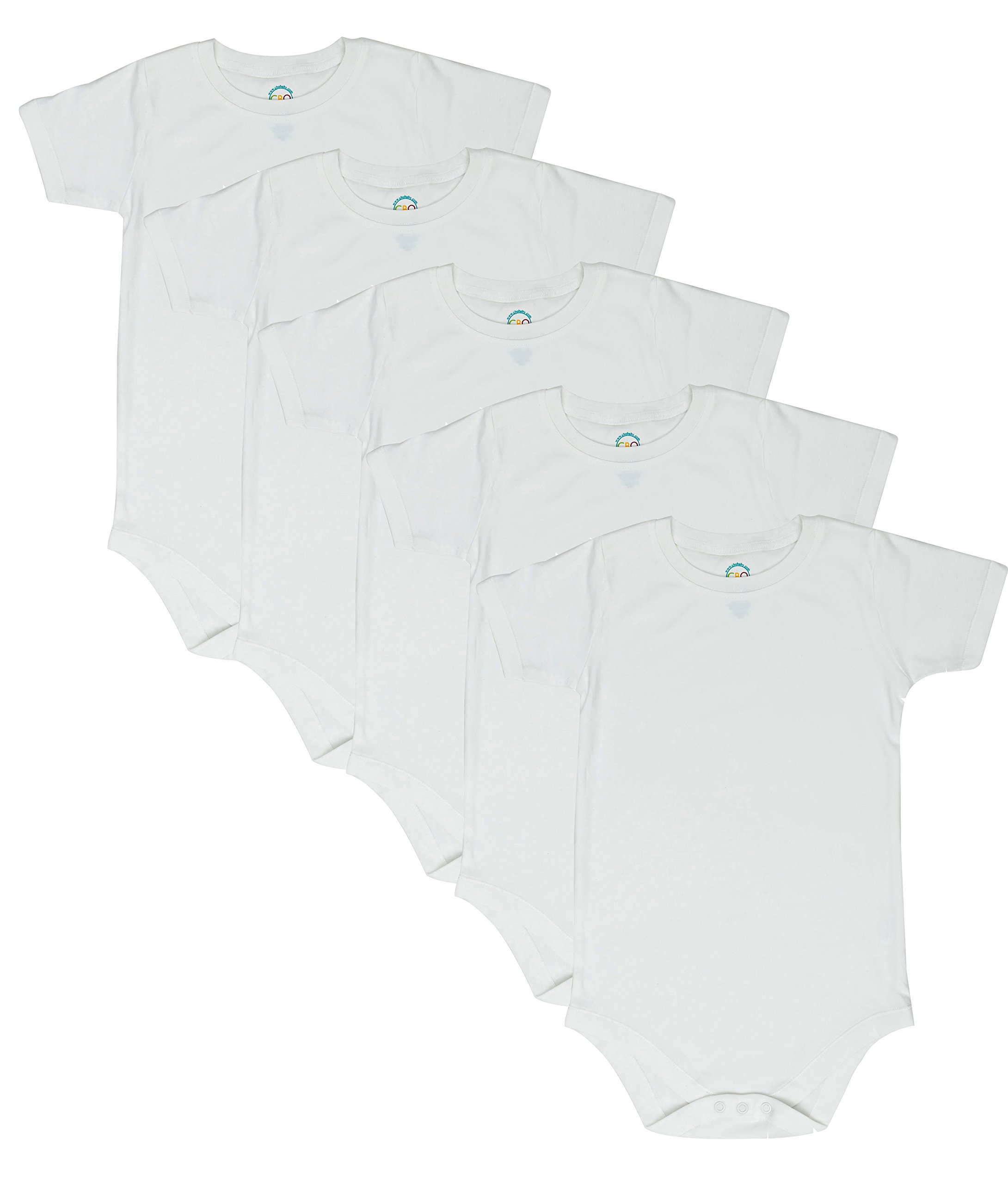 CBObaby Short Sleeve Round Neck Bodysuits (6T 5- Pack)