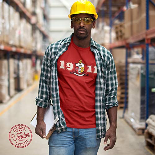 BBGreek Kappa Alpha Psi Fraternity Paraphernalia - 1911 Crest - Official Vendor - Crew Neck Shirt - Cardinal X-Large