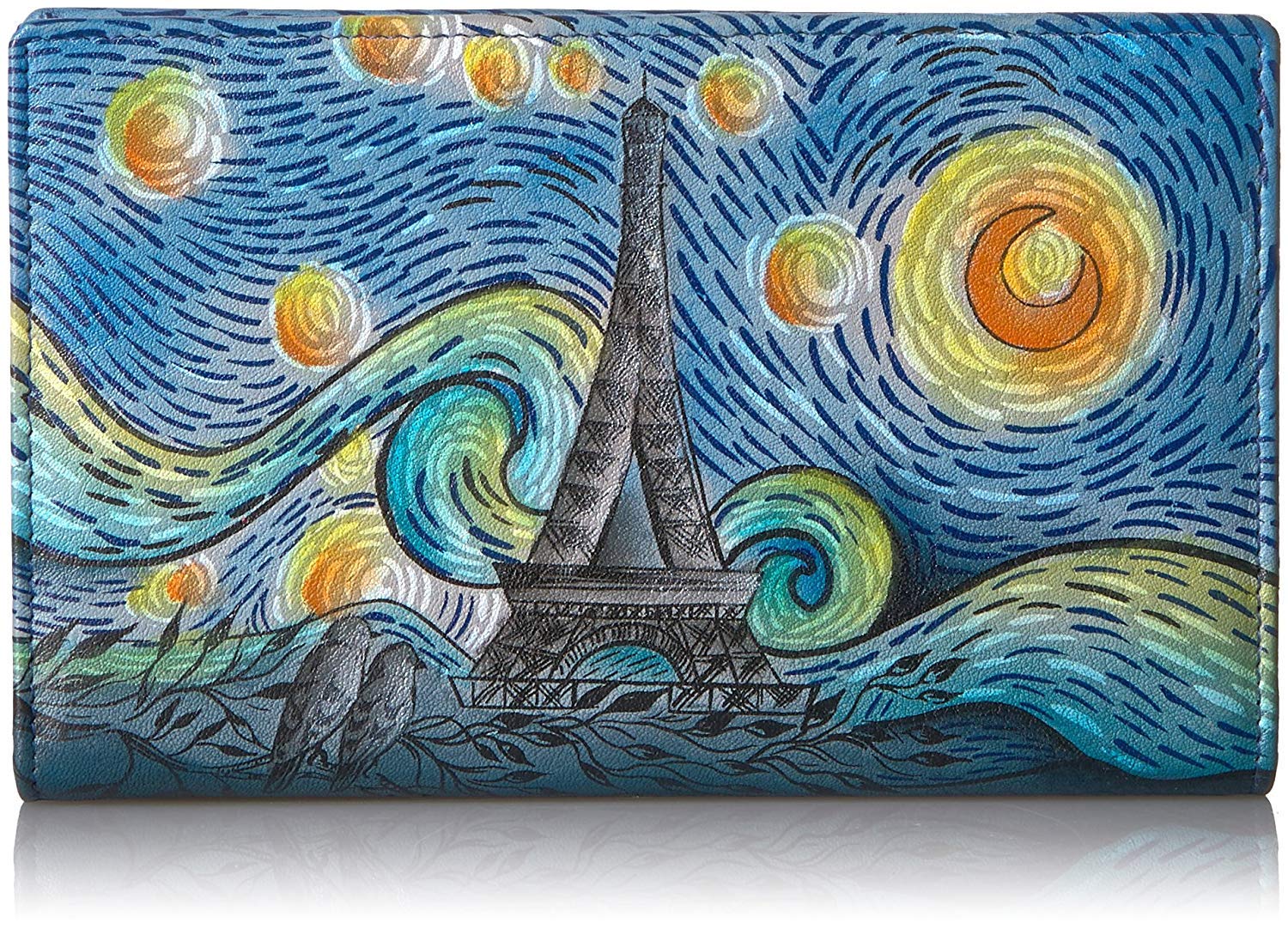 Anna by Anuschka Women's Hand-Painted Genuine Leather Two Fold Wallet - Love In Paris