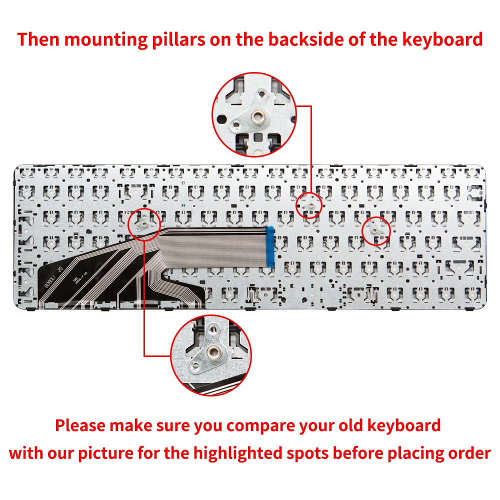 GODSHARK Replacement Keyboard for HP Probook 450 G3 / 450 G4 / 455 G3 / 455 G4 / 470 G3 / 470 G4 Black US Layout