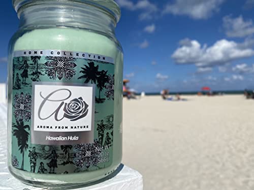 Aroma From Nature Hawaiian Hula 20 oz Home Collection Scented Candle - 1 Pack - Aromatherapy Candles - Home Fragrance - Apothecary Glass with Double Wick