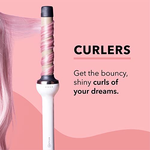 InStyler Max Prime Wet To Dry 1.25" White 2-Way Professional Tourmaline Ceramic Rotating Iron with Ionic Bristles - Dry, Straighten, Style & Curl Hair - Four Heat Settings - Automatic Shut Off