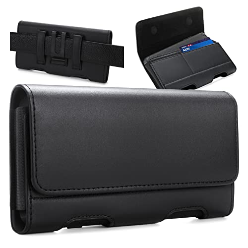 BECPLT Holster for Galaxy Z Fold 5 Z Fold 4 Leather Pouch Belt Case with Belt Clip Cell Phone Belt Holder Case Cover for Samsung Galaxy Fold 4 5G Galaxy Z Fold3 5G Galaxy Z Fold2 5G - Black