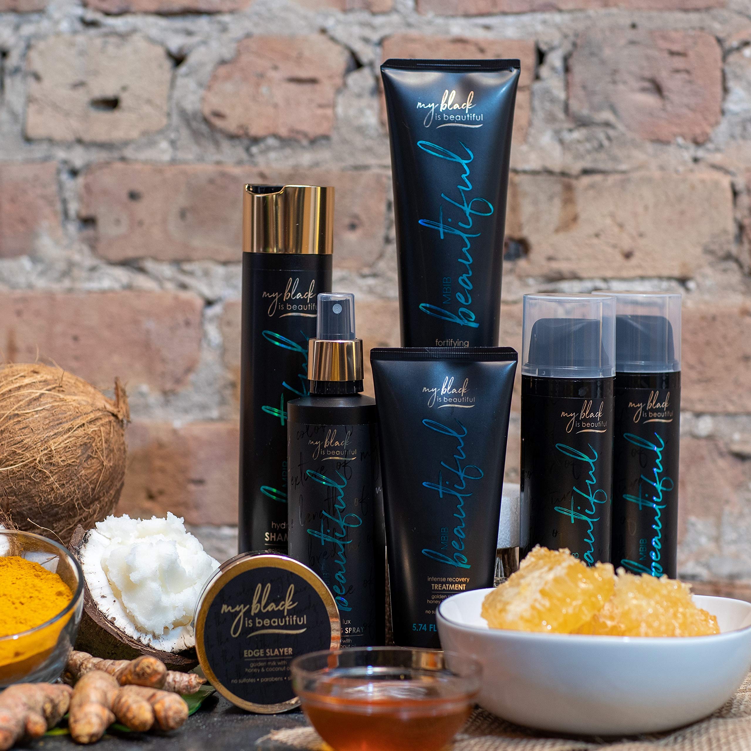 My Black is Beautiful Leave In Conditioner, Type 3 Tangle Slayer, Sulfate Free Conditioning Cream, for Curly Hair with Coconut Oil, Honey and Turmeric, 6.3 fl oz