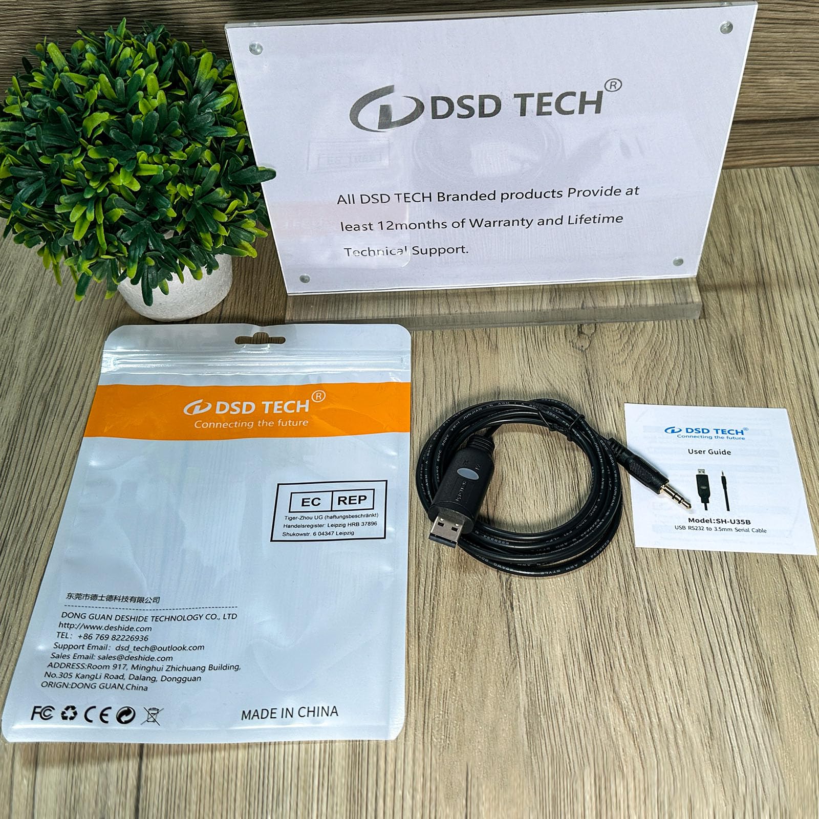 DSD TECH SH-U35B USB RS232 to 3.5mm Serial Cable with FTDI FT232RL Chip 6FT