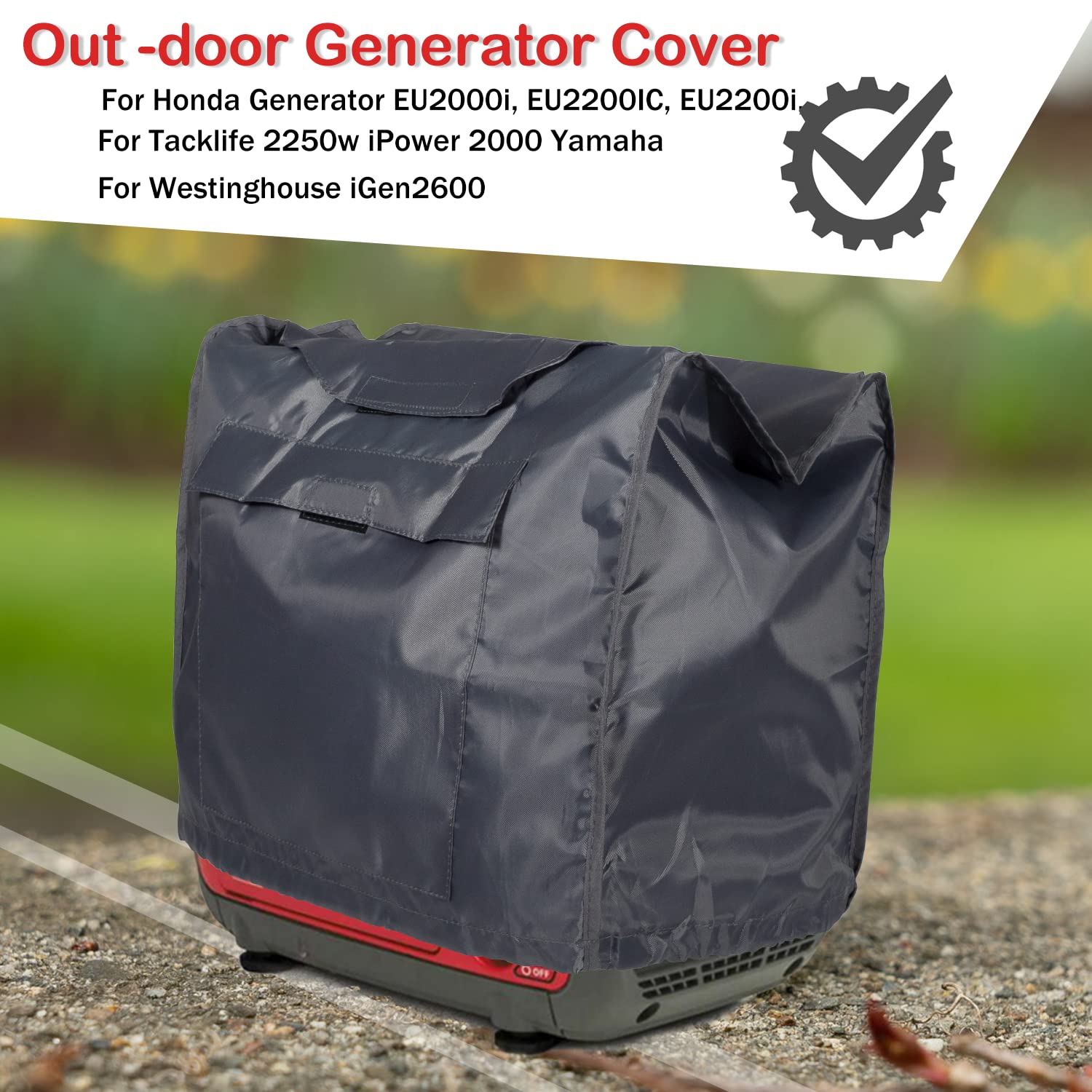 420D Waterproof Generator Cover Universal fits for Honda EU2000i/2200i/Camco Series Inverter Generator, 08P60-ZS9-00S Generators Companion Waterproof Dustproof Sunproof Storage Bag