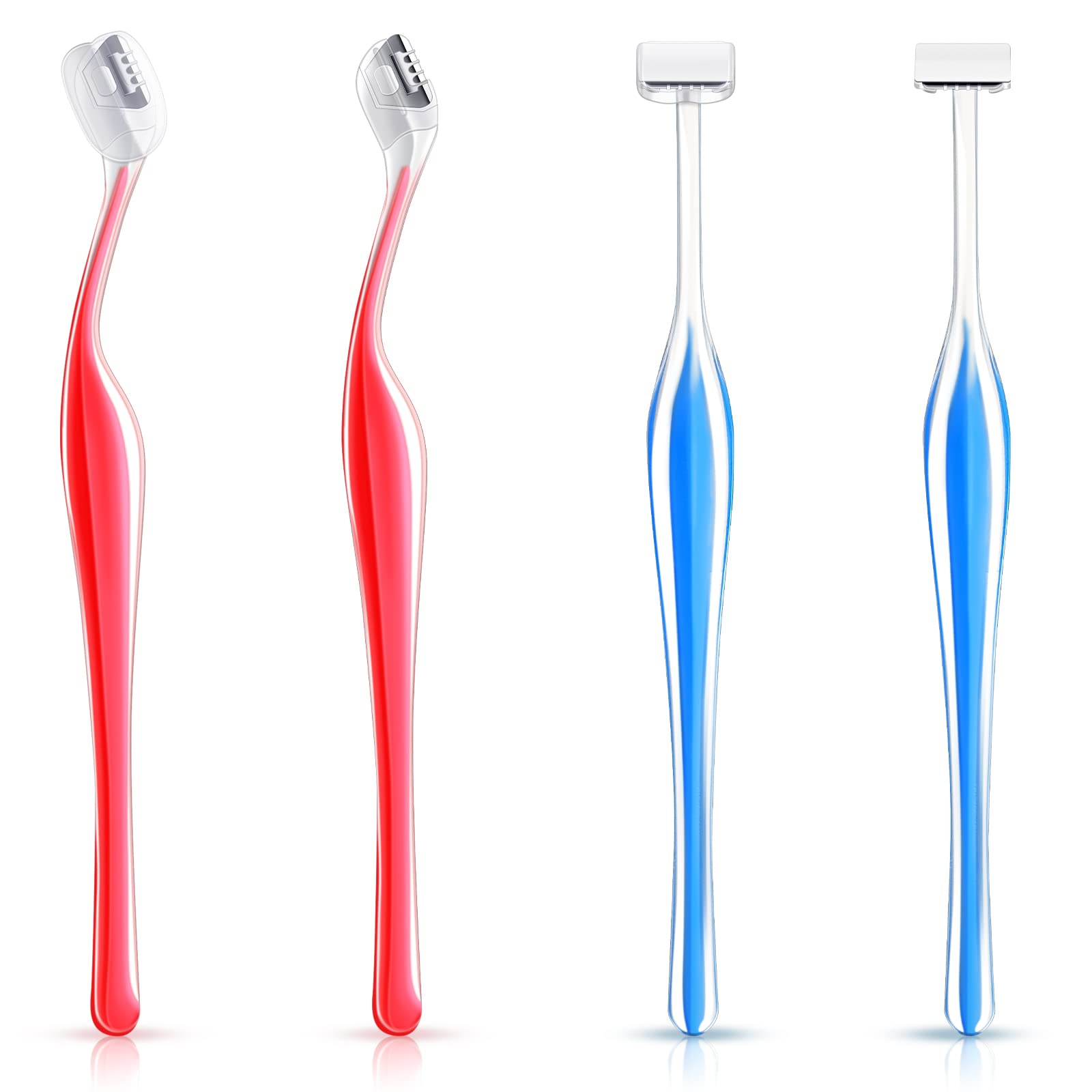 4 Pieces Eyebrow Razor Multipurpose T Shaped and L Shaped Dermaplane Razor Facial Razor Eyebrow Hair Trimmer Eyebrow Shaper for Women