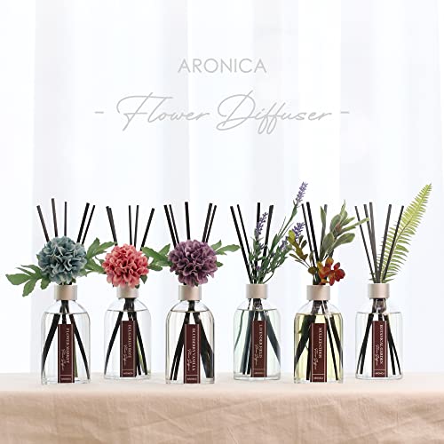 Aronica Flower Reed Diffusers Bathroom Decor, Lavender Field Scent, 6.76 oz, Home Decor Lavender Bathroom Air Freshener, Guest Room Decor, Infuser with Essential Oils, Office Decor for Women