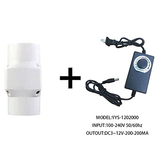TTiiLoe Inline Duct Fan 2 Inch 50mm Ventilation Exhaust Booster 62 CFM Quiet Fan Filter Duct Kit 6W 12V Intake Fume Extractor Blower for Attic Kitchen Grow Tent (2 inch/50mm, Adjustable Speed)