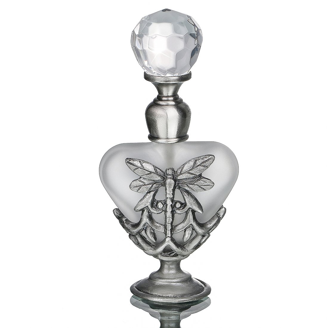 YU FENG Vintage Dragonfly Glass Perfume Bottle Empty Refillable Painted Enameled Decorative Crystal Perfume Holder Container Scent Bottle(5ml)