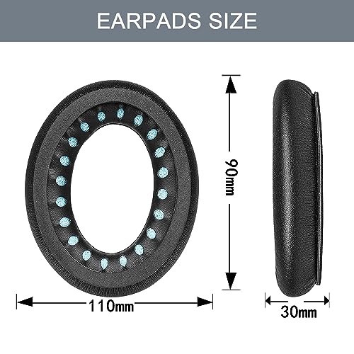 Aiivioll QC45 Replacement Ear Pads Cushions Earpads for Bose QC45 Wireless Headphones Softer Leather High-Density Noise Cancelling Foam,Earpads Repair Part(Black)