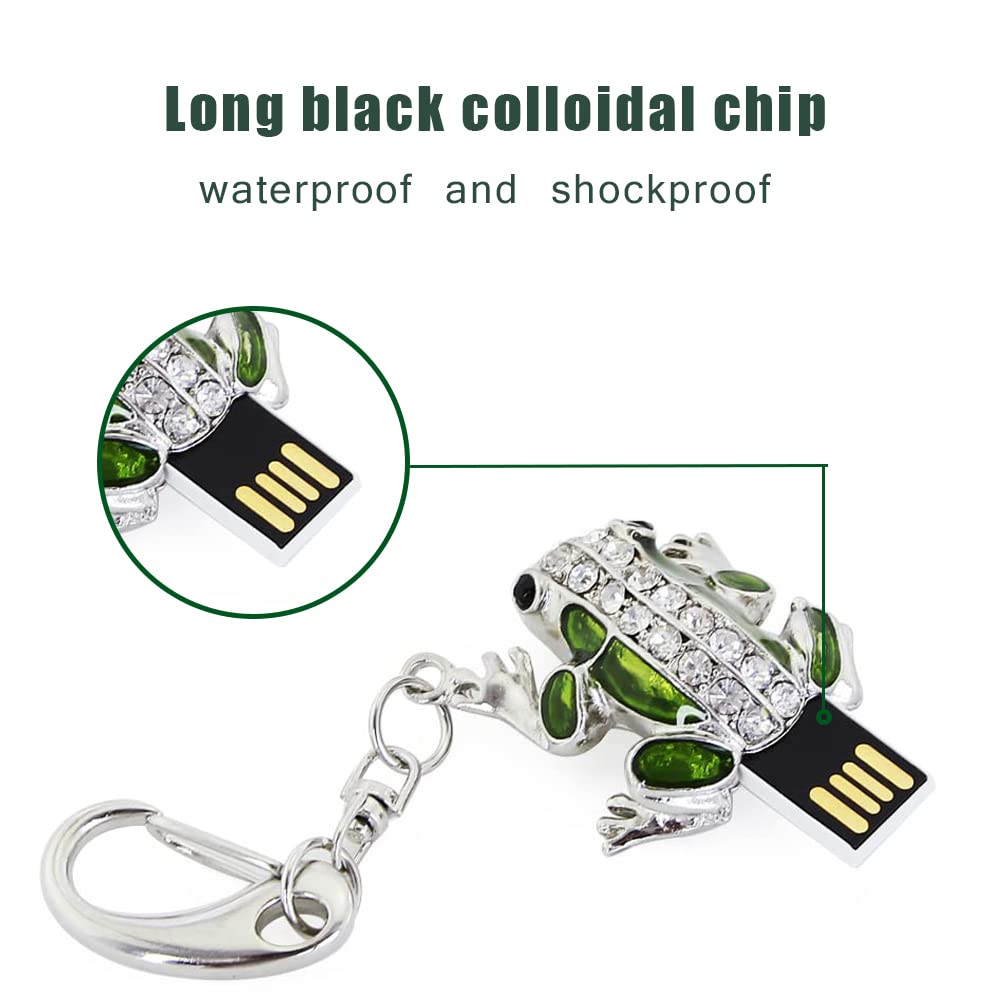 64GB USB 2.0 Flash Drive, Cute Frog USB Stick, Memory Sticks for Computers, Easy to Carry Flash Memory Stick, Personalized Flash Drive for Storing and Backup Photos