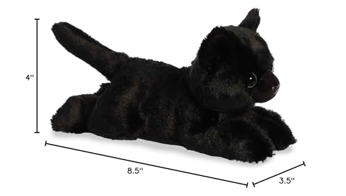 Aurora® Adorable Mini Flopsie™ Twilight Cat™ Stuffed Animal - Playful Ease - Timeless Companions - Black 8 Inches