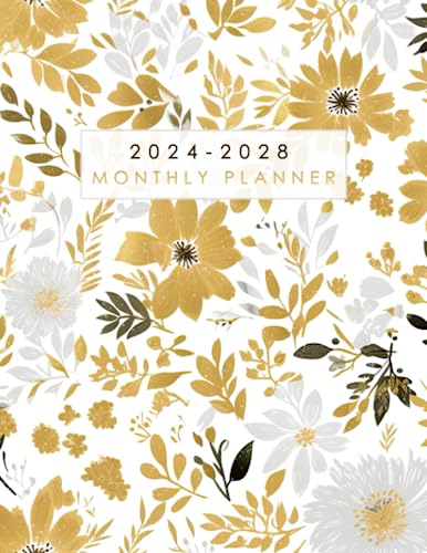 2024-2028: Monthly Planner Five Years Agenda & Organizer from January 2024 to December 2028 Floral Cover