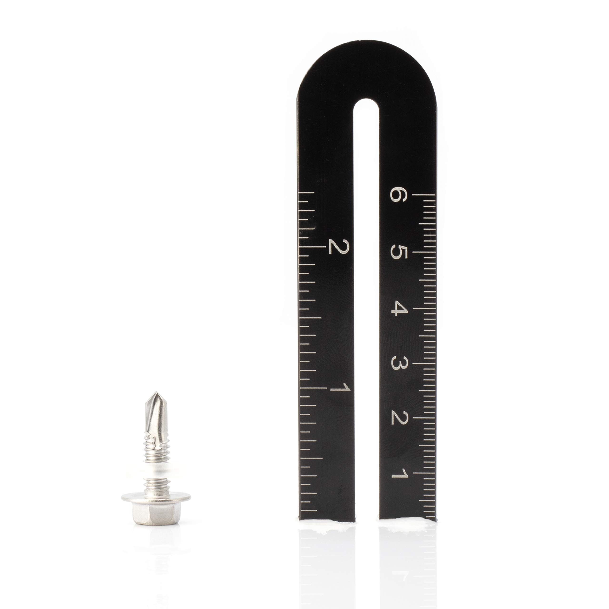THE CIMPLE CO #12 Size, 3/4" Length (19mm) - Self Tapping/Drilling Screw - 410 Stainless Steel (Exceptional Wear and Very Corrosion Resistant) - Hex Washer Head - 100pcs