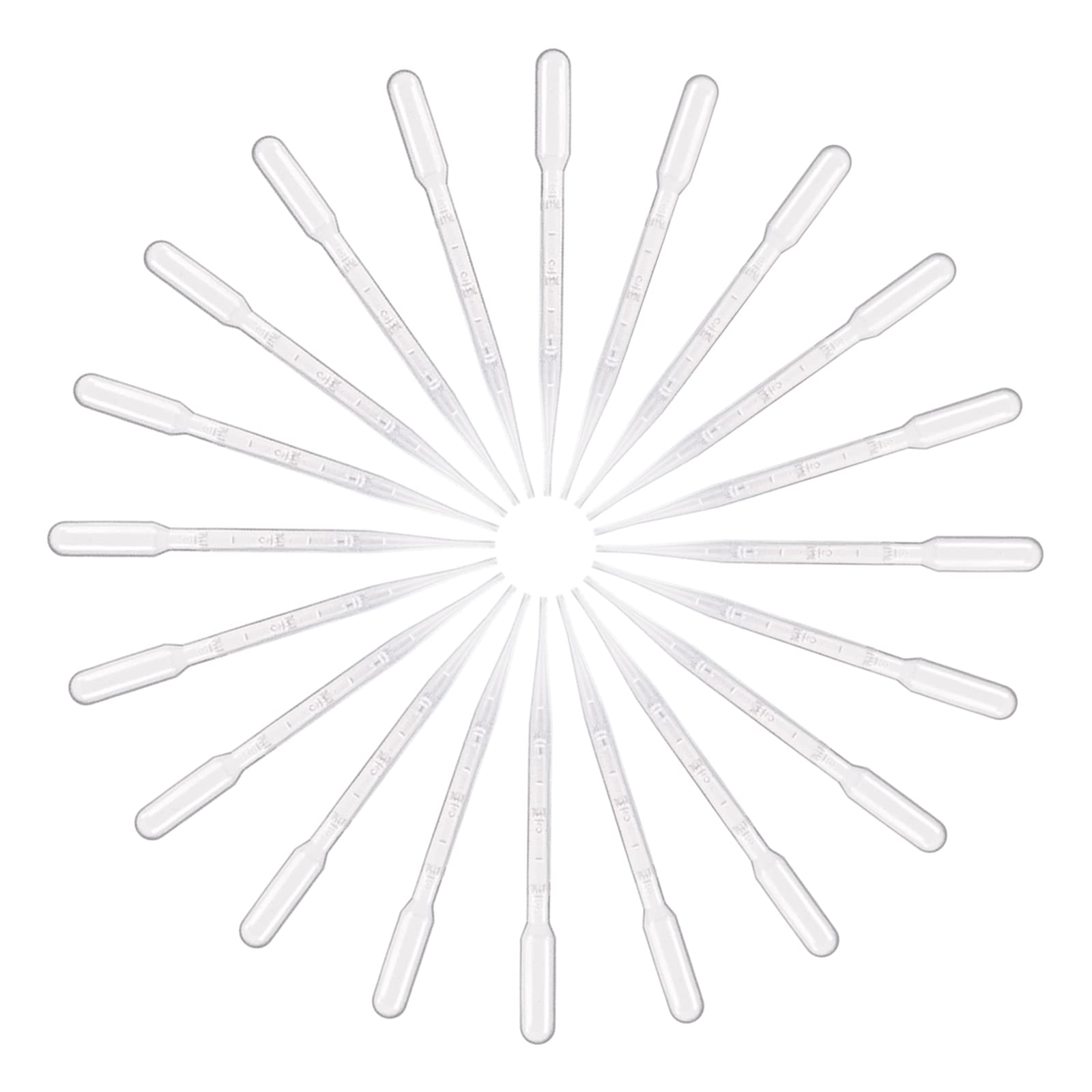 Eowpower 100 Pieces 3 ml Disposable Plastic Graduated Pasteur Transfer Pipettes