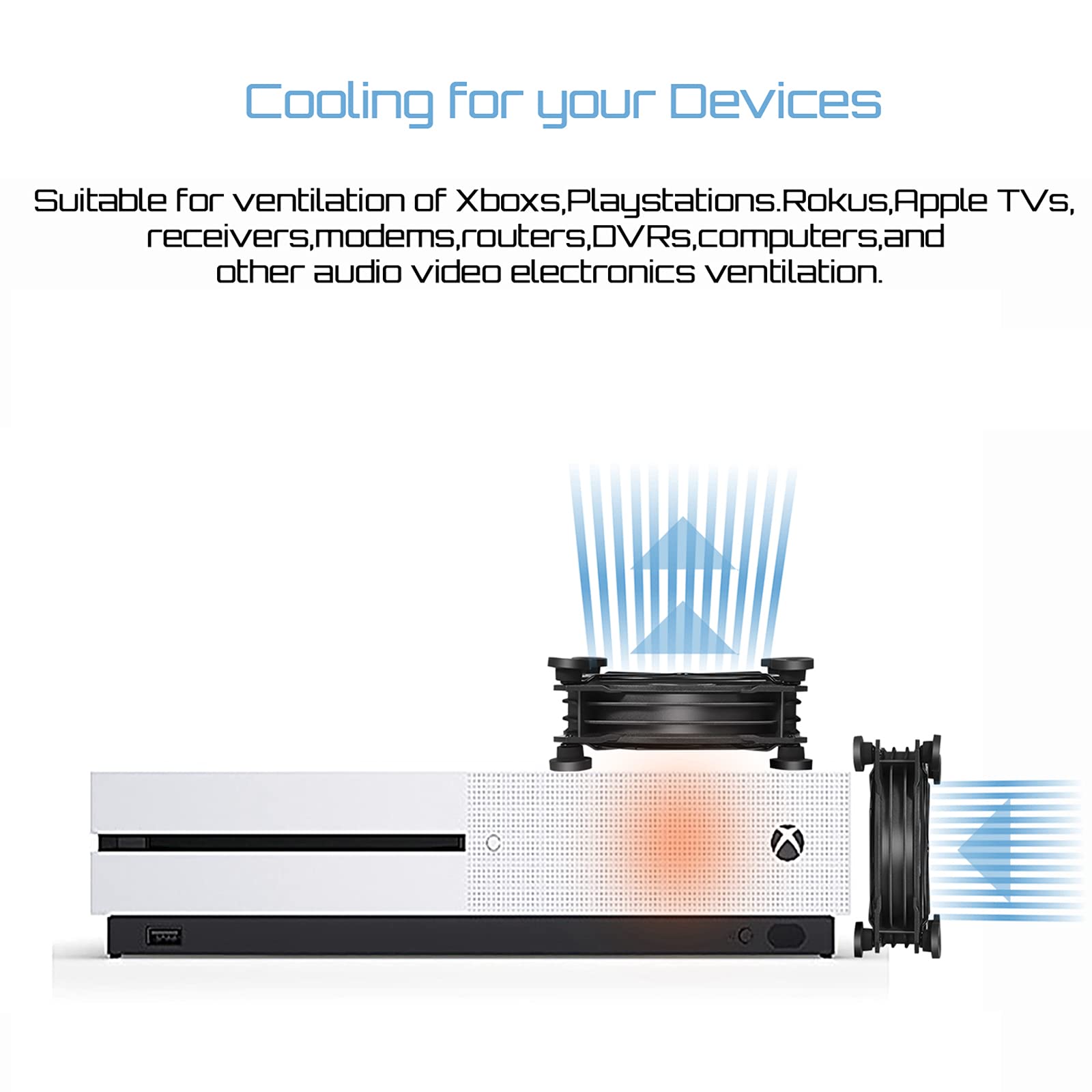novonest 120mm Fan,USB Powered Fans Quiet computer cooling 5v Fan,Black,for PC/Xbox/Playstation/TV Box etc.,U1203