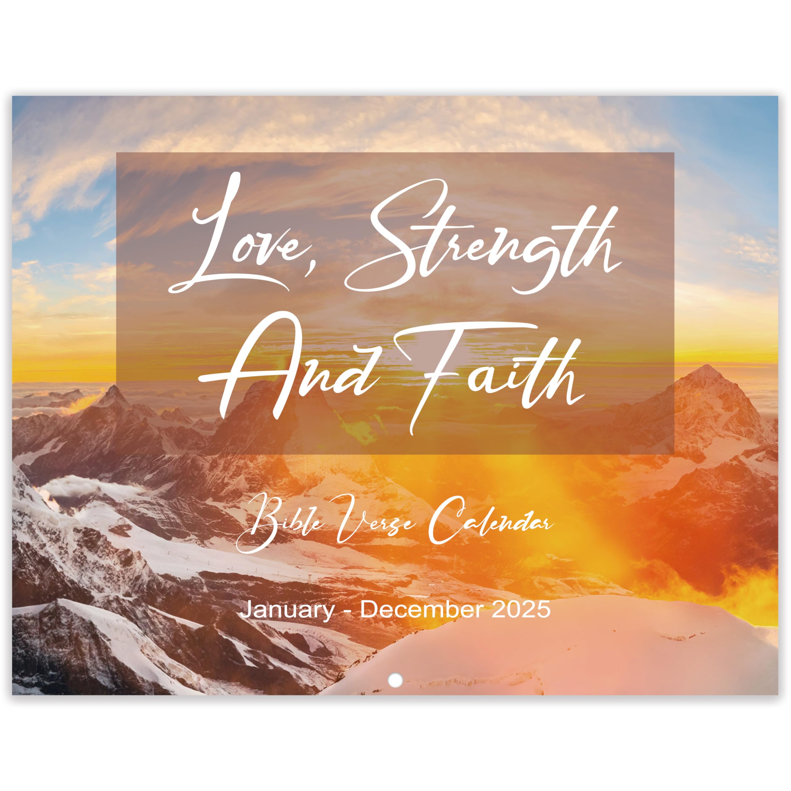 2025 Wall Calendar - Bible Verse Wall Calendar 2025, January 2025 - December 2025, 17" x 11" (Open), Hanging Hook, Blocks and Holidays - Nature's Beauty with Inspiring Bible Quotes