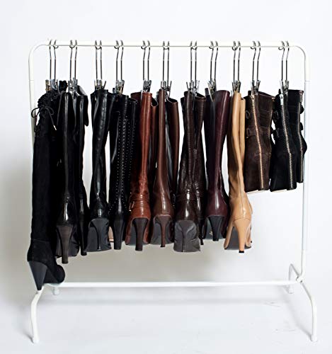 Boottique Boot Organizer: The Boot Rack - Fits in Most Closets- Hangs, Holds, Shapes, & Protects every size and style of Boots (The Boot Rack with 6 Original Silver Hangers)