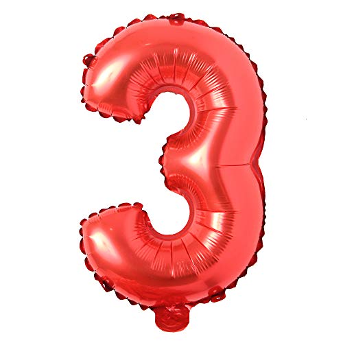 Red 28 inch Letter Balloons Alphabet Number Balloons Foil Mylar Party Wedding Bachelorette Birthday Bridal Baby Shower Graduation Anniversary Celebration Decoration (Can not Float) (28 inch Red 3)