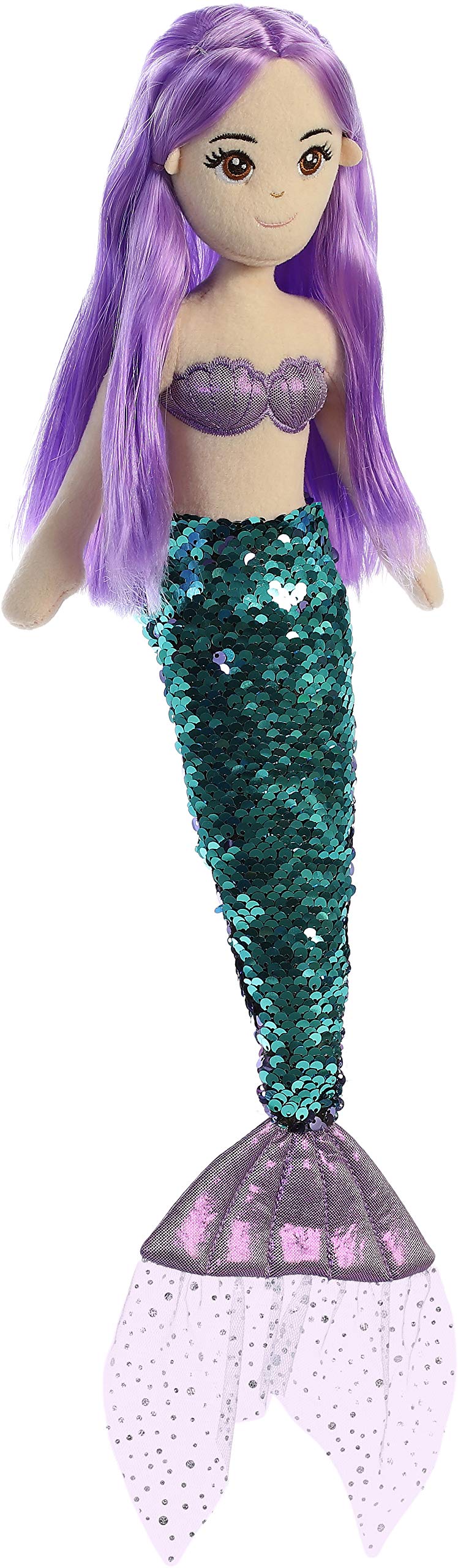 Aurora® Enchanting Sea Sparkles™ Sequin Sparkles™ Jenna Stuffed Doll - Imaginative Play - Magical Companions - Green 18 Inches