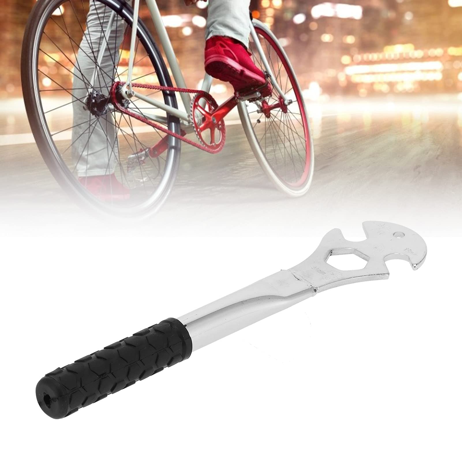 Bicycle Spanner, 14.5/15/24mm Easy To Carry Crank Removal Bike Pedal Wrench Durable with Labor Saving Handle for Road Bike for Bike Repairing