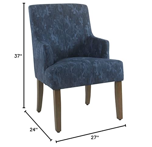 Homepop Home Decor | Upholstered Anywhere Dining Chair | Accent Chairs for Living Room & Bedroom | Decorative Home Furniture (Blue Demask)