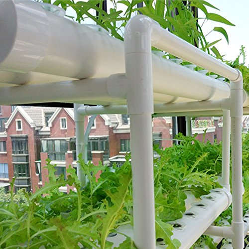 LAPOND Hydroponic Grow Kit, Hydroponics Growing System 3 Layers 108 Plant Sites Food-Grade PVC-U Pipes Hydroponic Planting Equipment with Water Pump, Pump Timer for Leafy Vegetables