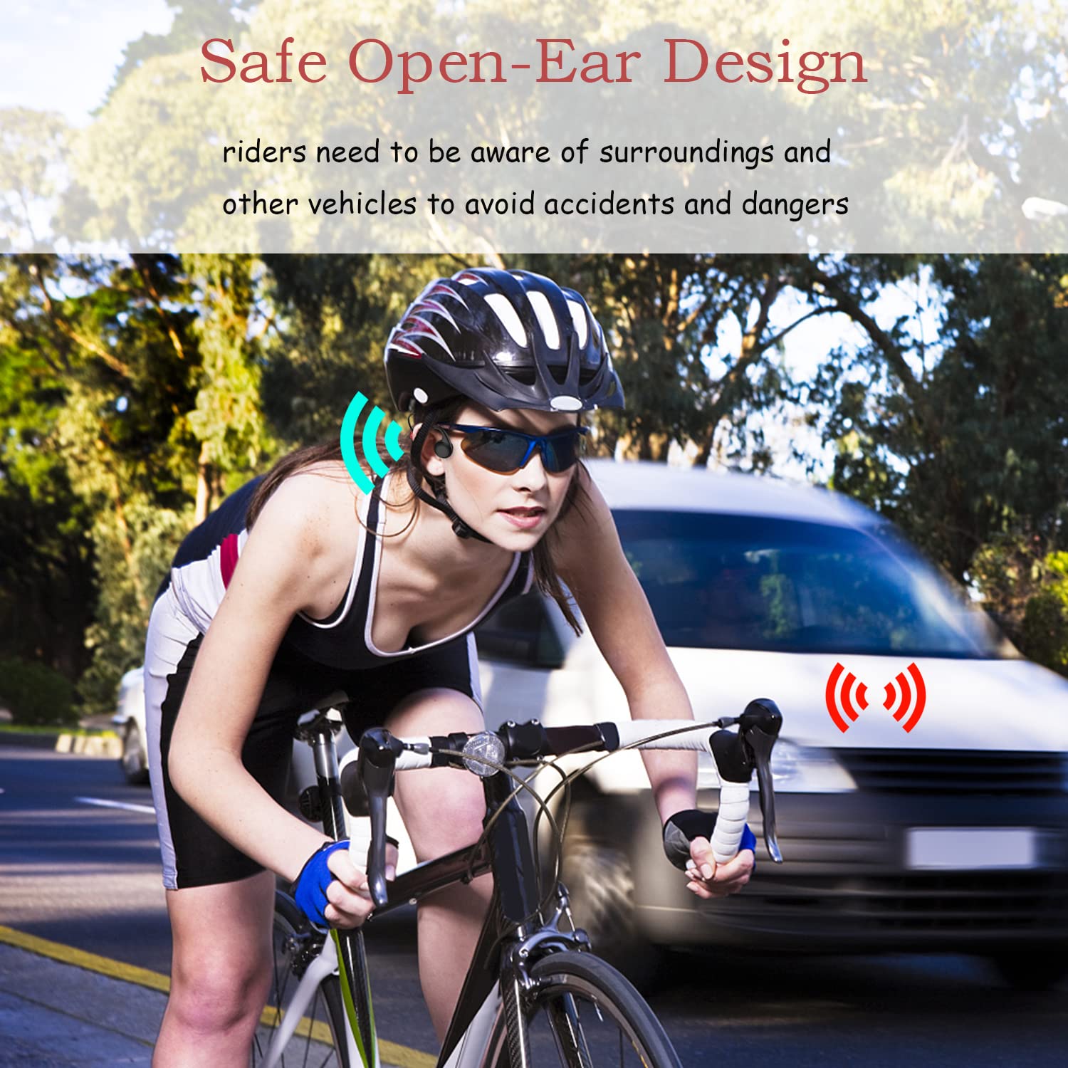 Aimopt Bone Conduction Headphones,Open Ear Headphones Wireless Bluethooth 5.3 Running Headphones,IPX6 Waterproof Bluetooth Headset for Workouts, Night Running, Cycling, Driving (Red)