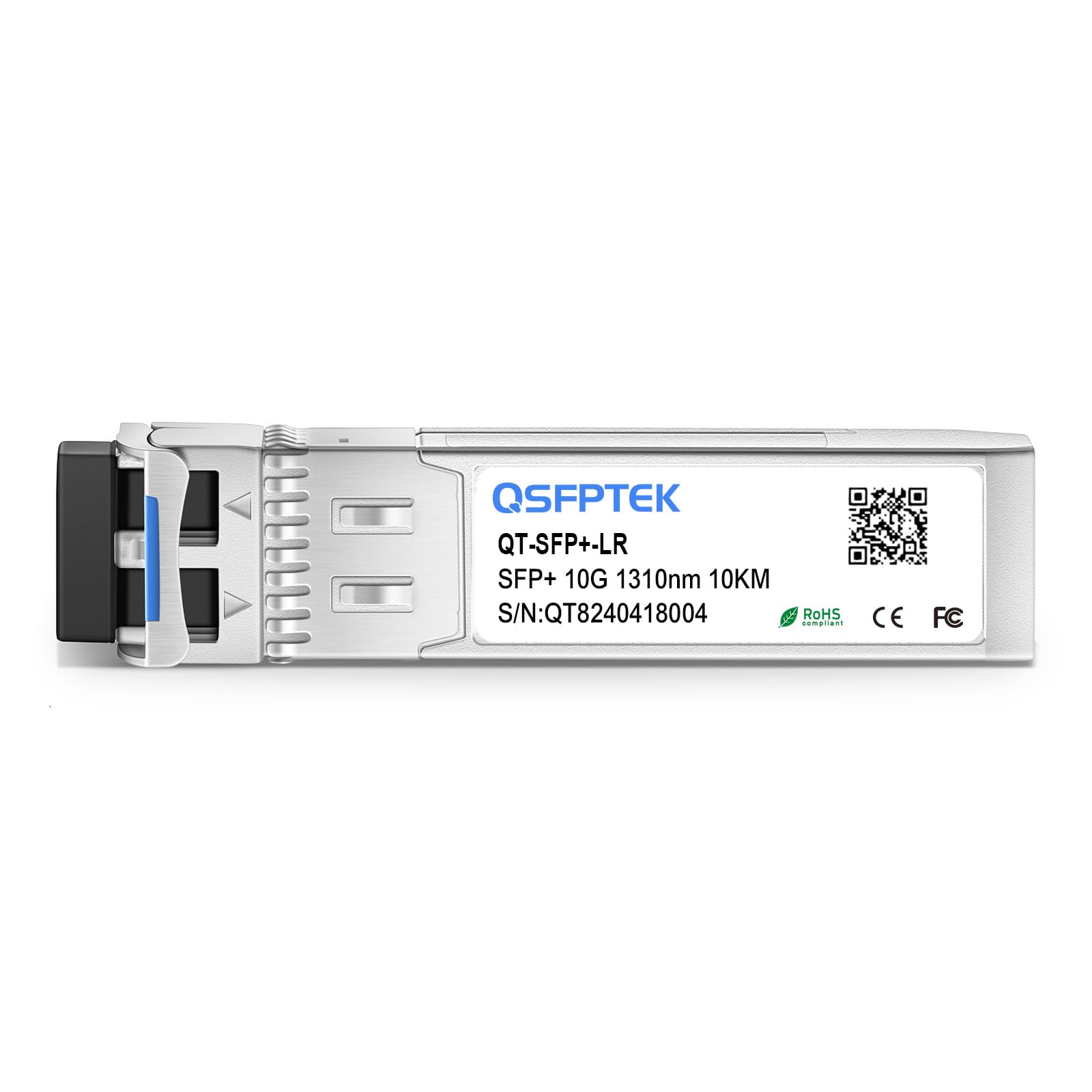 QSFPTEK 4Packs 10GBASE-LR Transceiver, 10G SFP+ Patch Module, 1310nm, 10km, DDM LC, 10Gbe Ethernet Mini-GBIC for Cisco SFP-10G-LR, Ubiquiti UF-SM-10G, Mikrotik, Netgear, Qnap NAS, D-Link