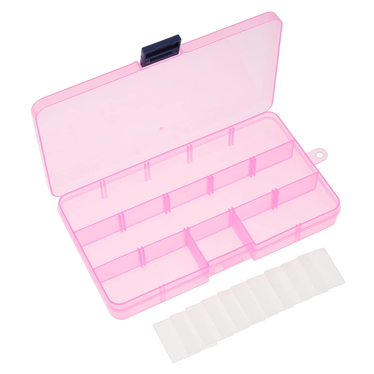 OriGlam 1pcs 17x10CM Plastic Organizer Storage Box with Adjustable Dividers, Jewelry Storage Container Box for Office Supplies Beads Crafts Fishing Tackles (Transparent)